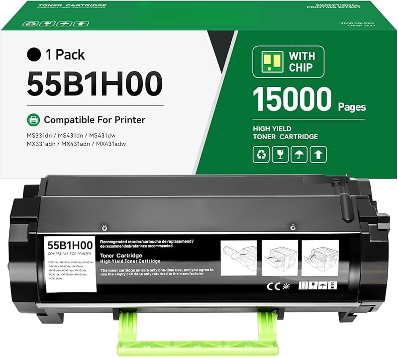 55B1H00 Toner Cartridge Black High Yield with Chip 15,000 Page-Yield ...