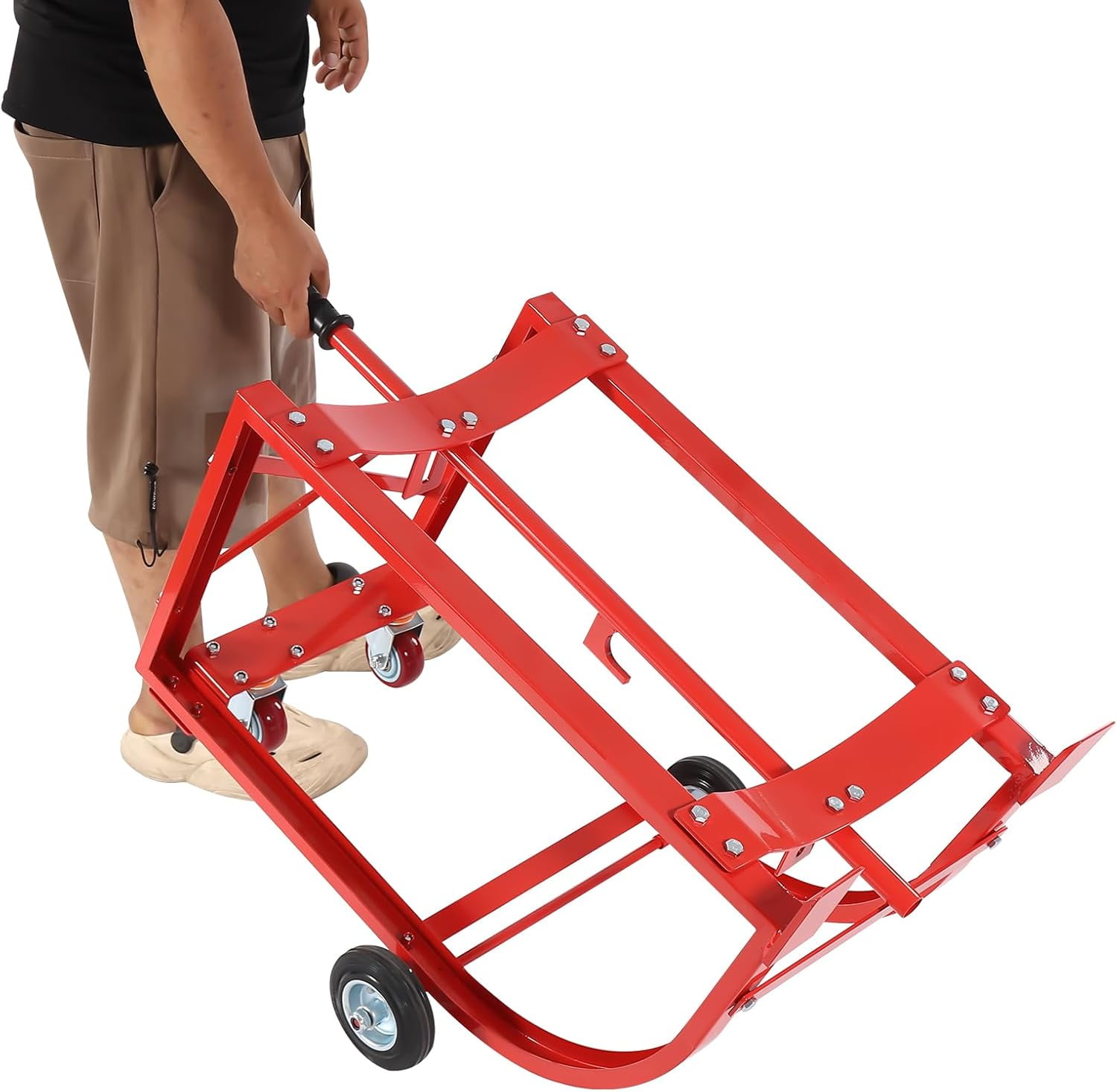55Gal Drum Cradle with Wheels - Heavy Duty Movable Drum Stand, 600 lbs ...