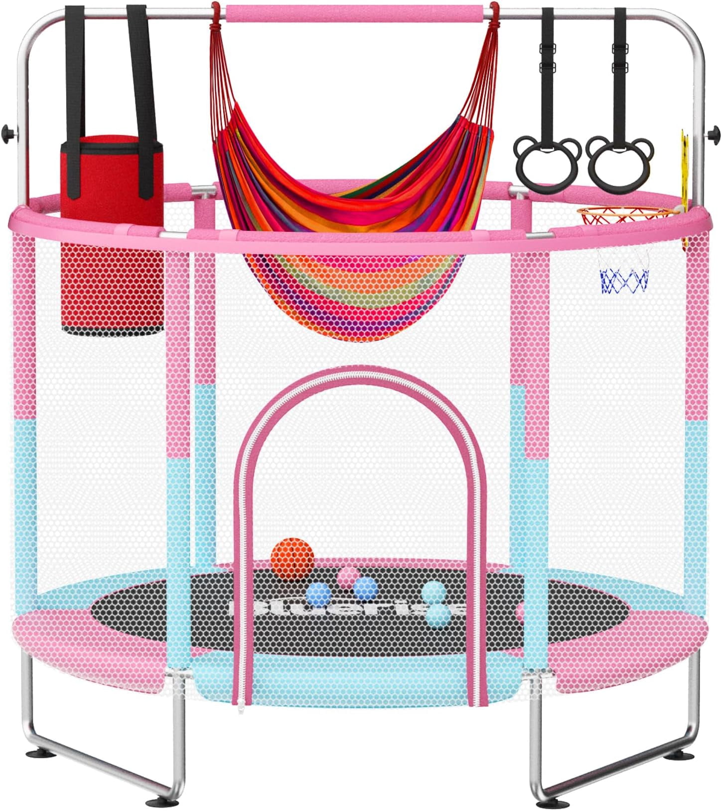 55IN 6FT Trampoline for Indoor Outdoor Play for Trampoline Basketball ...