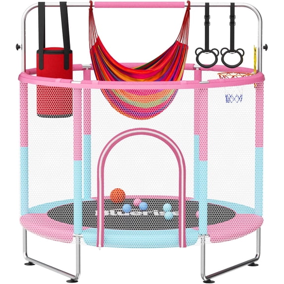 55IN 6FT Trampoline for Indoor Outdoor Play for Trampoline Basketball ...