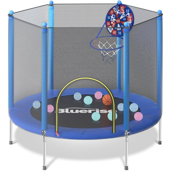 55IN 6FT Trampoline for Indoor Outdoor Play for Trampoline Basketball ...