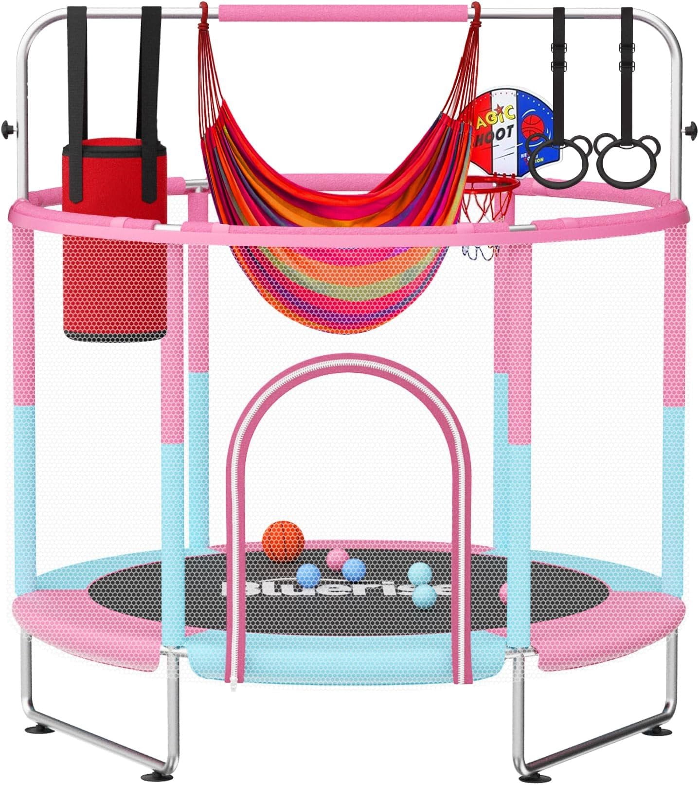 55IN 6FT Trampoline for Indoor Outdoor Play for Trampoline Basketball ...