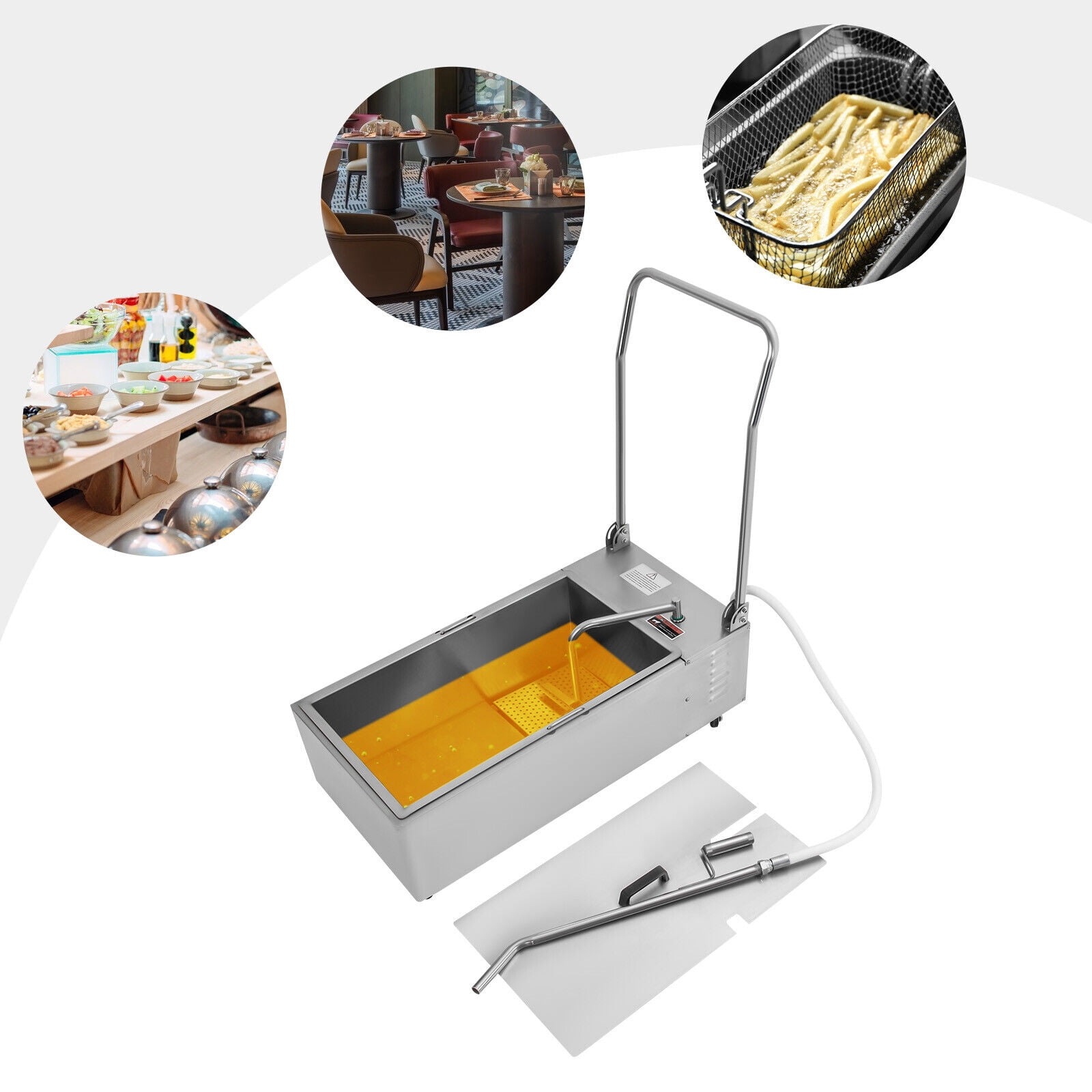 55L 370W Fryer Oil Filter Cart Machine Commercial Cooking Oil ...