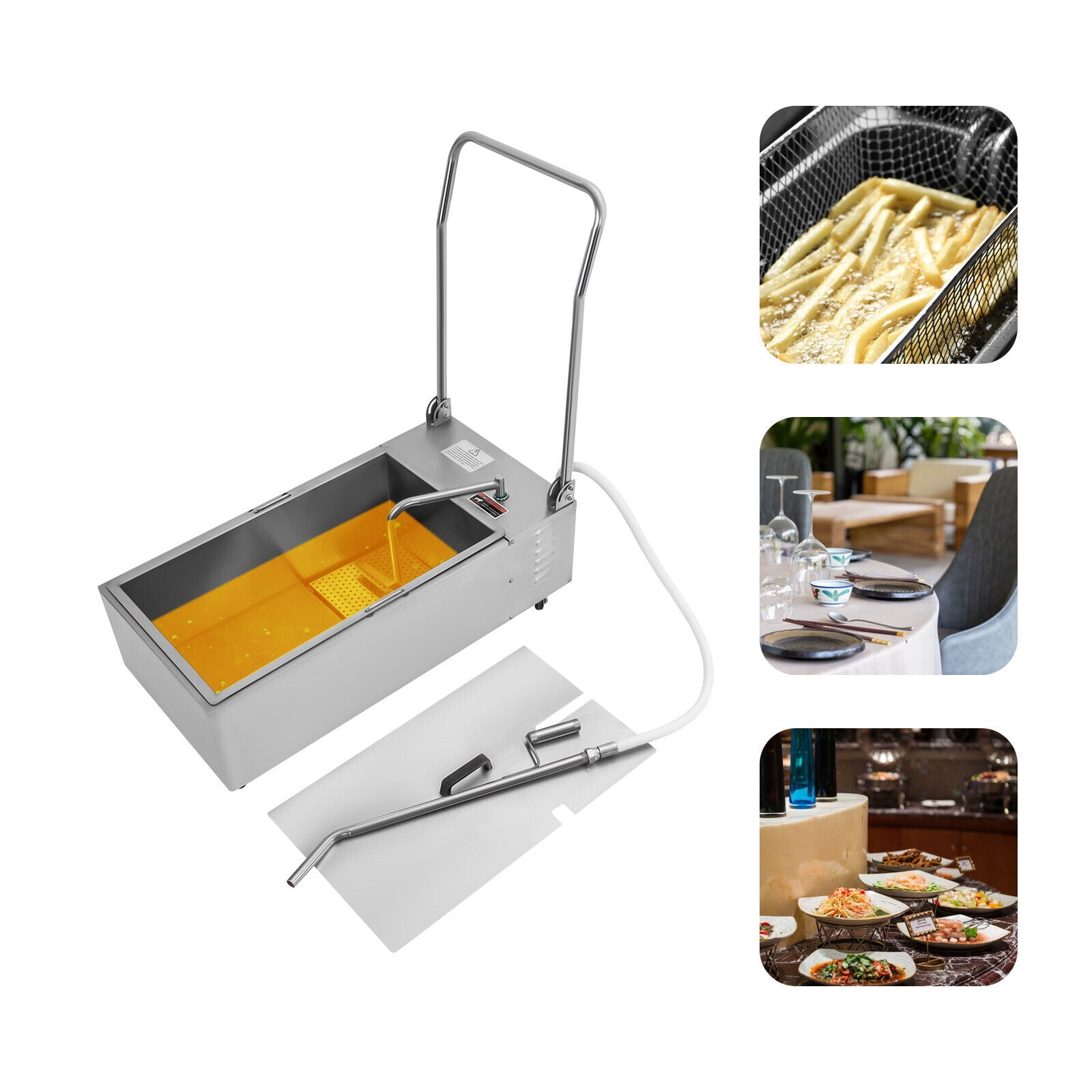 55L 370W Fryer Oil Filter Cart Machine Commercial Cooking Oil ...
