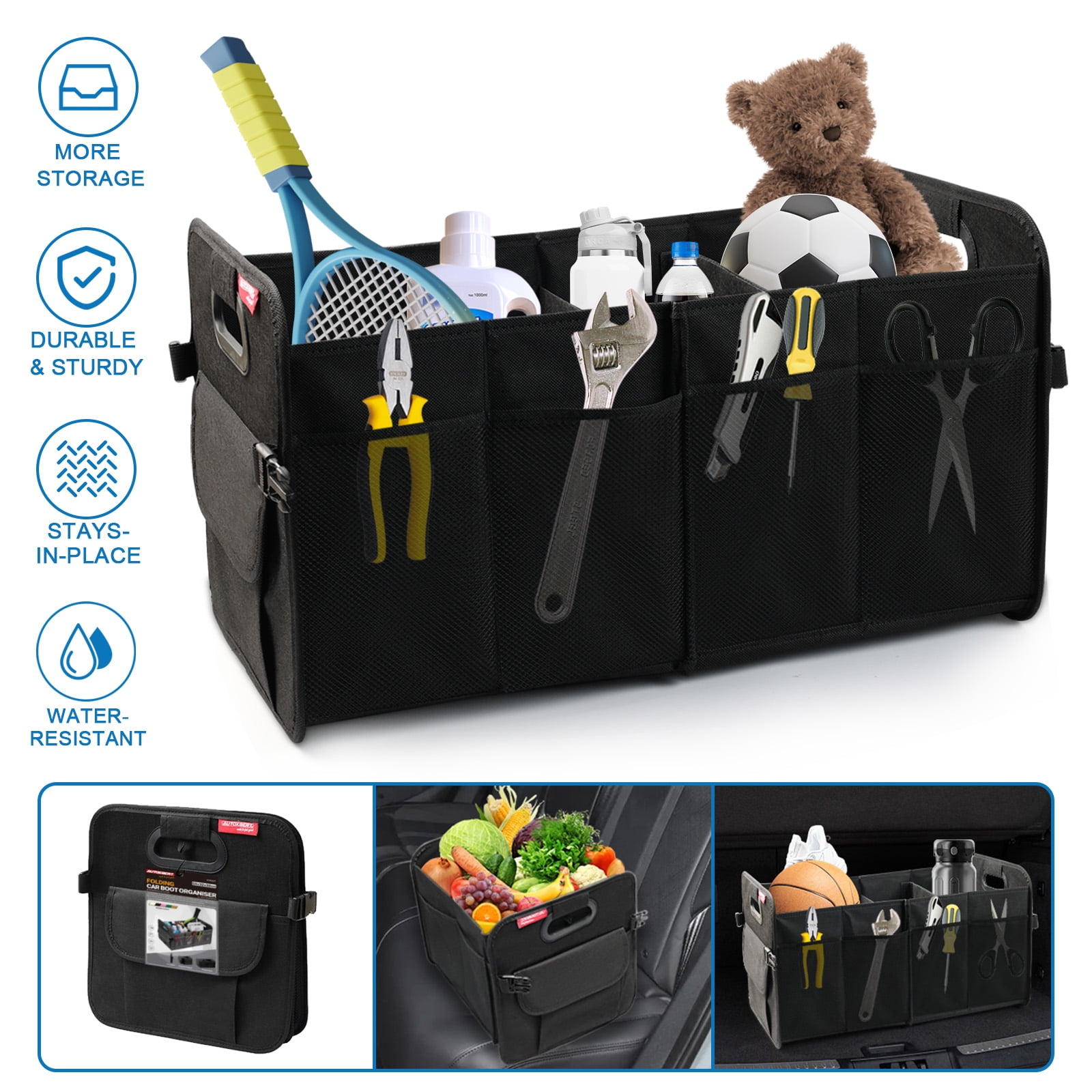 Yiyasu 55L Car Trunk Organizer Collapsible Trunk Organizer for Storage ...