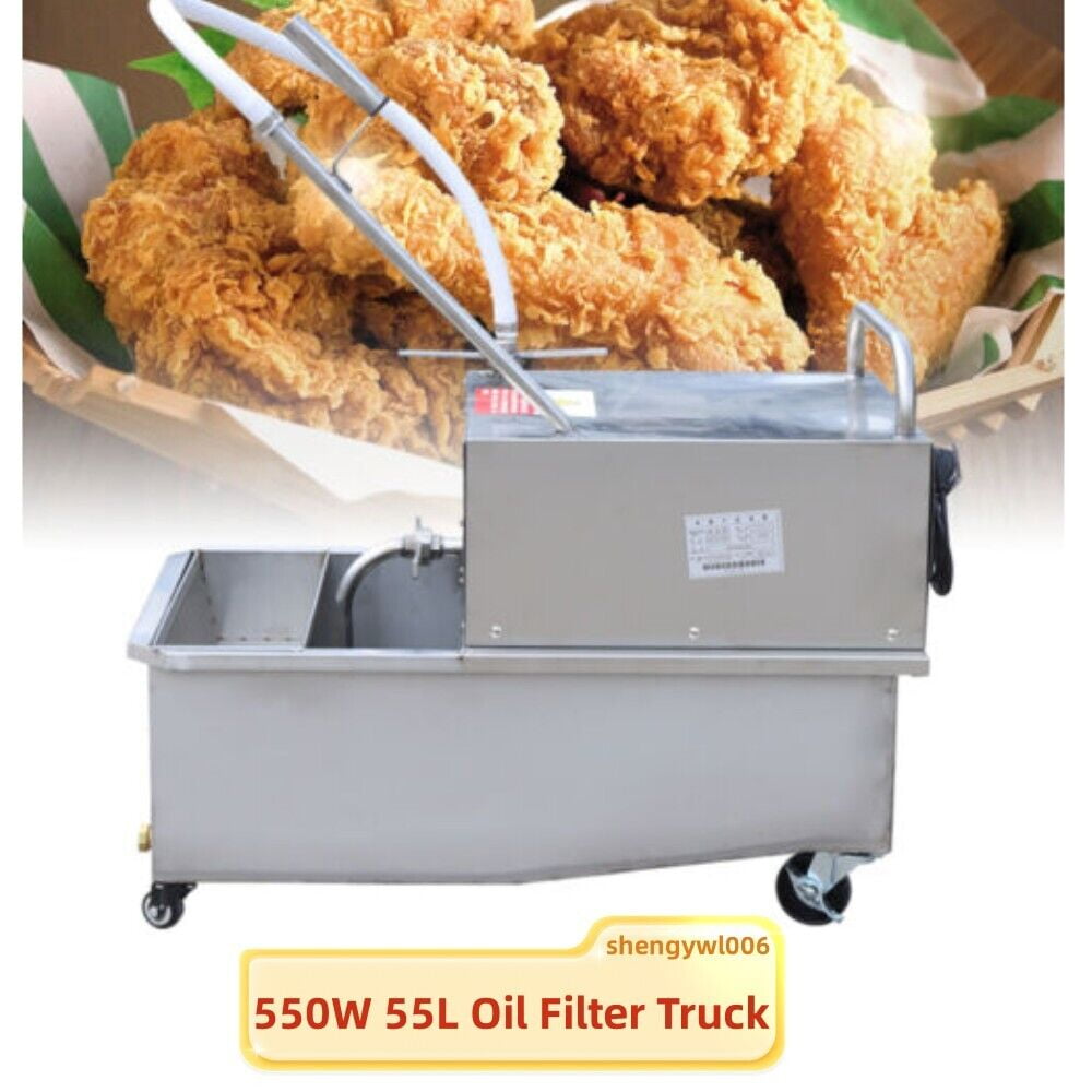 55L Fryer Oil Filter Cart Machine 550w Commercial Kitchen Frying Oil ...
