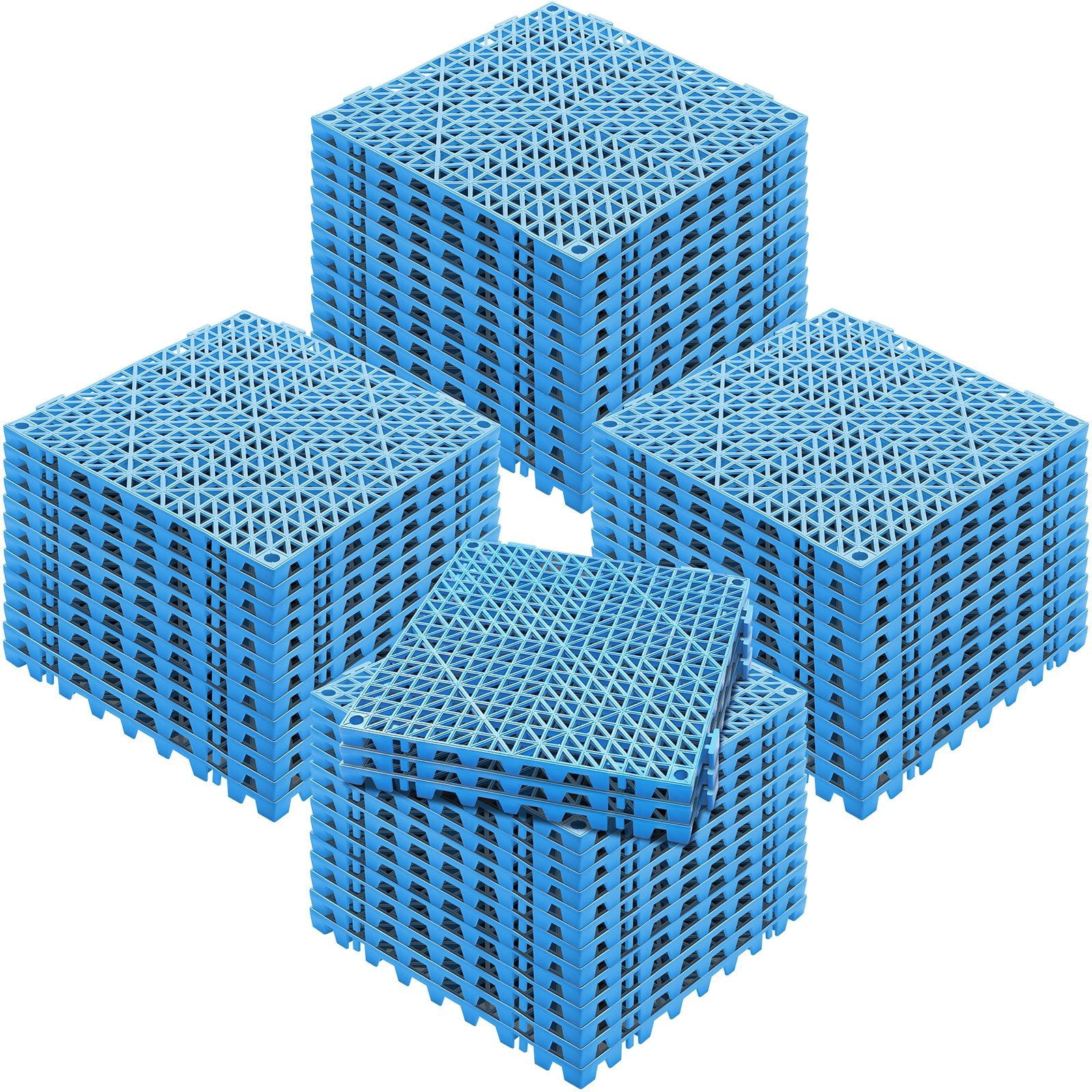 55PCS Interlocking Drainage Tiles, 12"x12" PVC Non-Slip Floor Tiles for ...