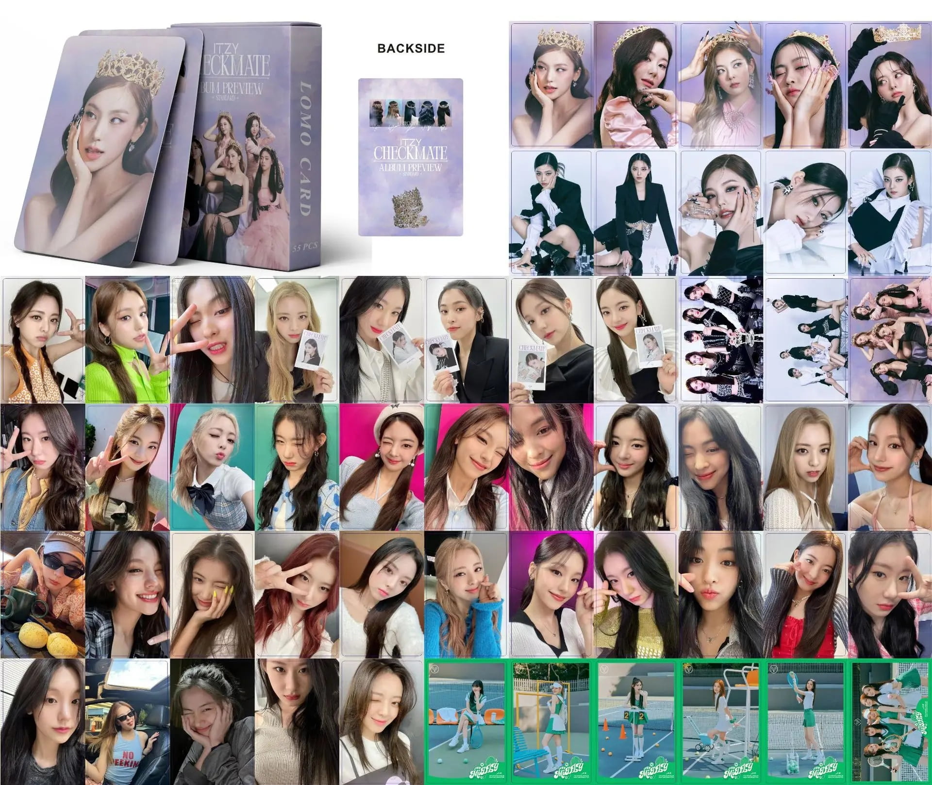 55PCS/Set Kpop itzy photocards new album Blah Blah Blah lomo card Voltage CHECKMATE photo cards ...