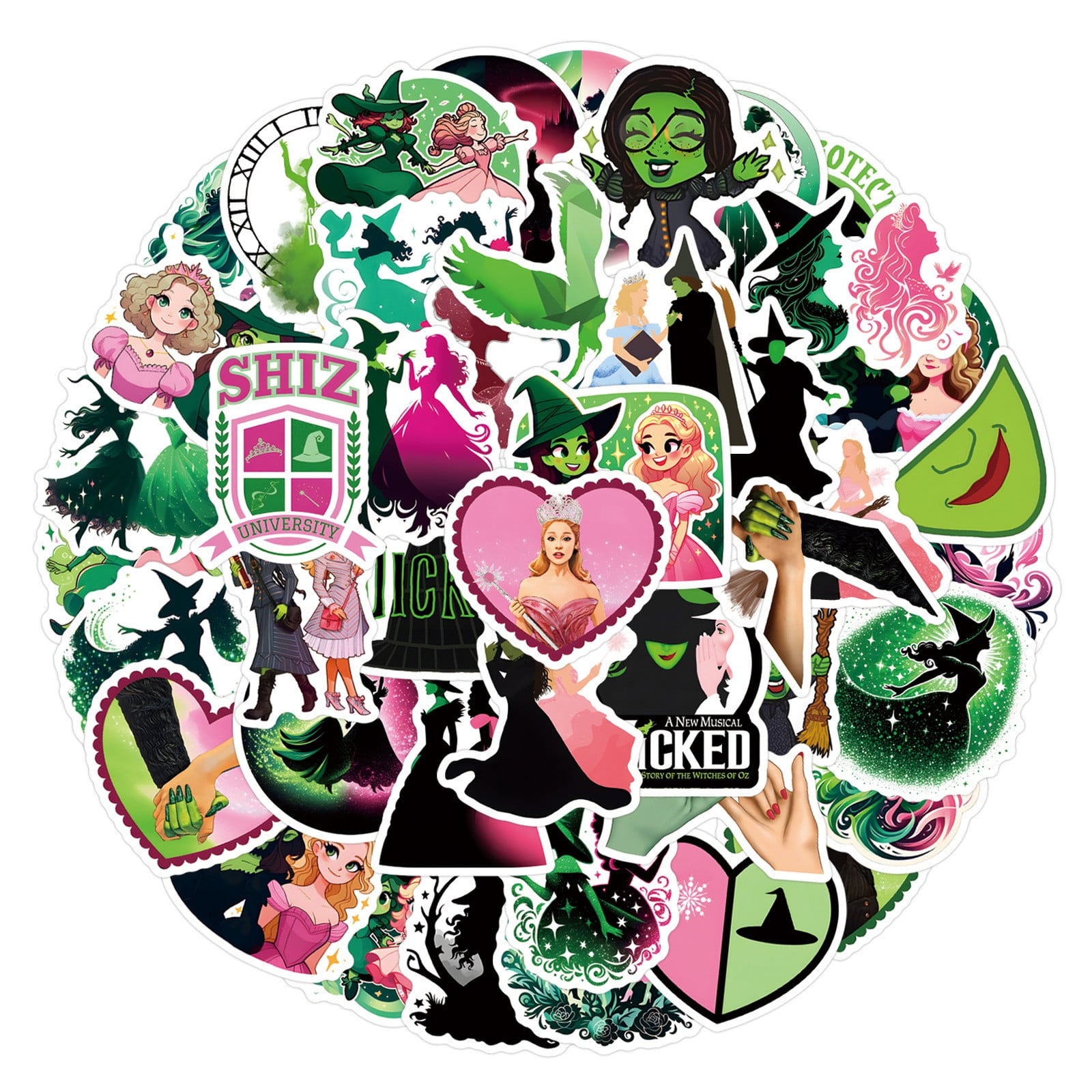 55PCS Wicked Stickers, Cute Cartoon Merch Vinyl Waterproof Wicked ...