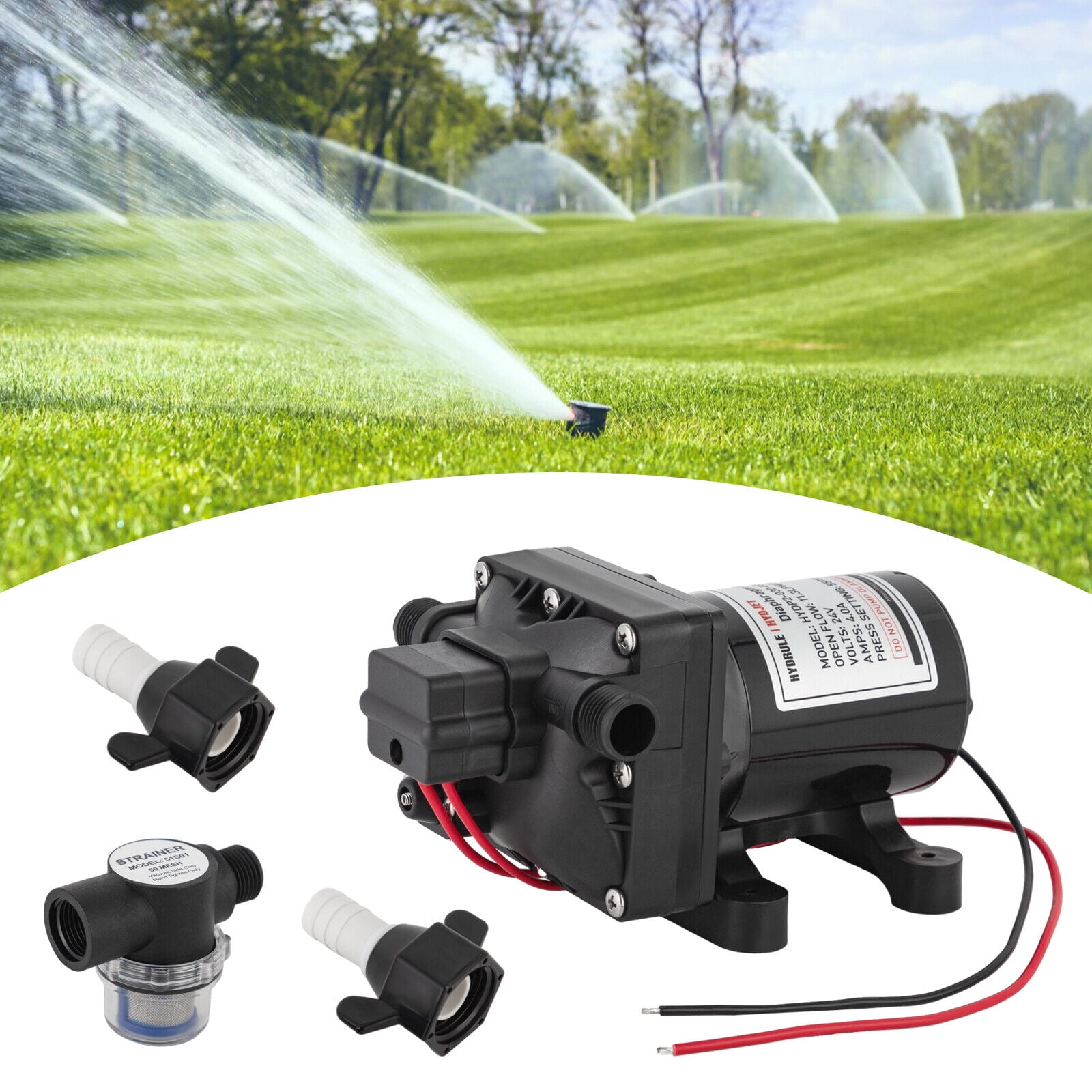 55PSI Pressure 24V Booster Self-Priming Pump Caravan Moterhome Boat ...