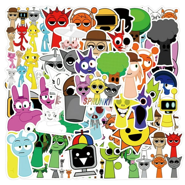 55Pc Sprunki Stickers by Incredibox - Waterproof & Long-lasting, Ideal ...