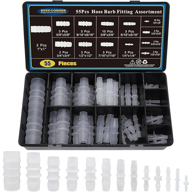 55Pcs 13 Sizes Hose Barb Fittings Kit, Pipe Connector Joint Splicer ...