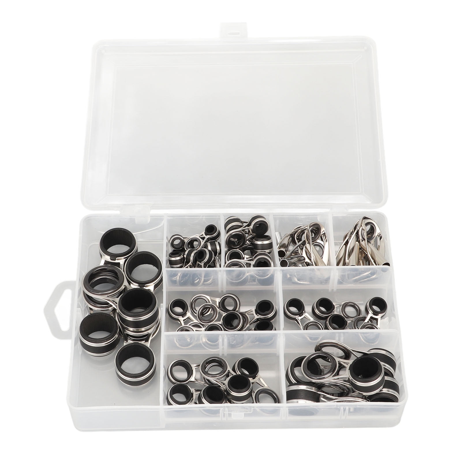 55Pcs Fishing Rod Guides Line Rings Set Stainless Steel Ceramic 9 ...