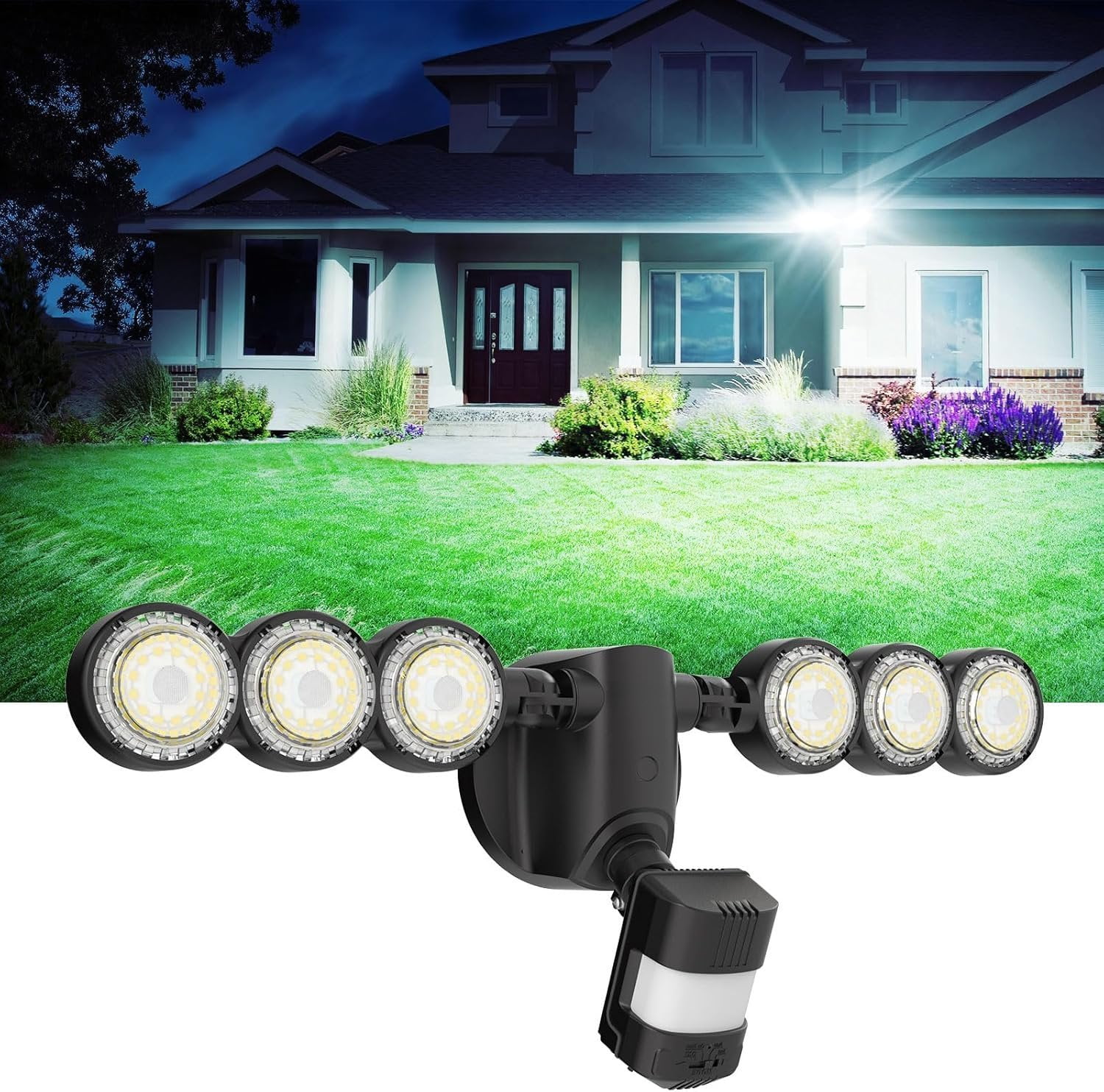 55W 7000LM Motion Sensor Outdoor Lights, Bright 5000K Dusk to Flood ...
