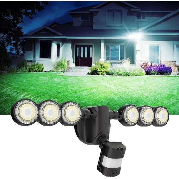 55W 7000LM Motion Sensor Outdoor Lights, Bright 5000K Dusk to Flood ...