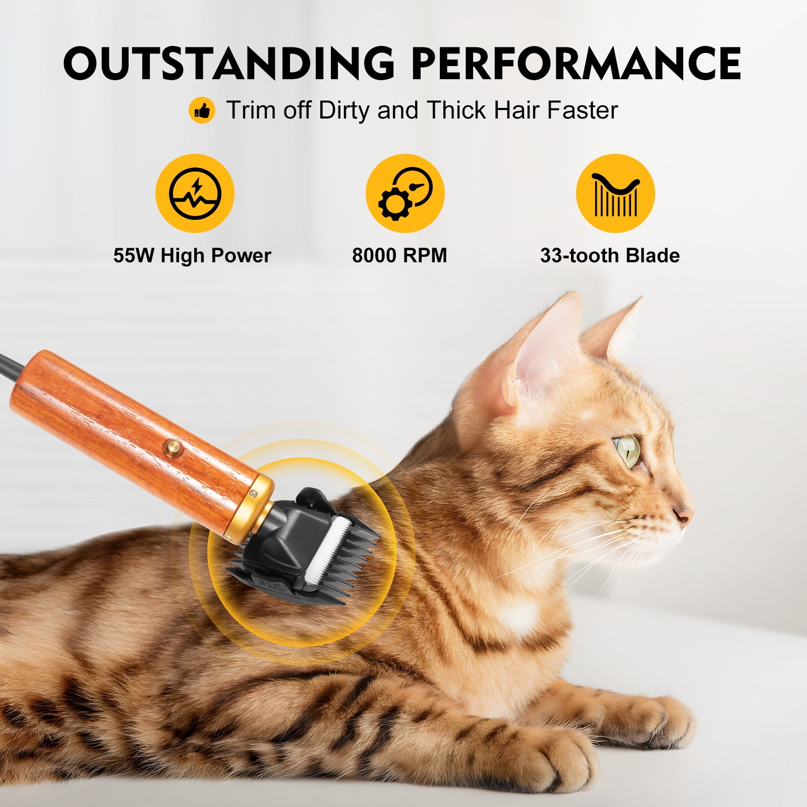 55W Electric Pet Clipper Shears Tool Farm Goat Sheep Shears Animal Hair ...