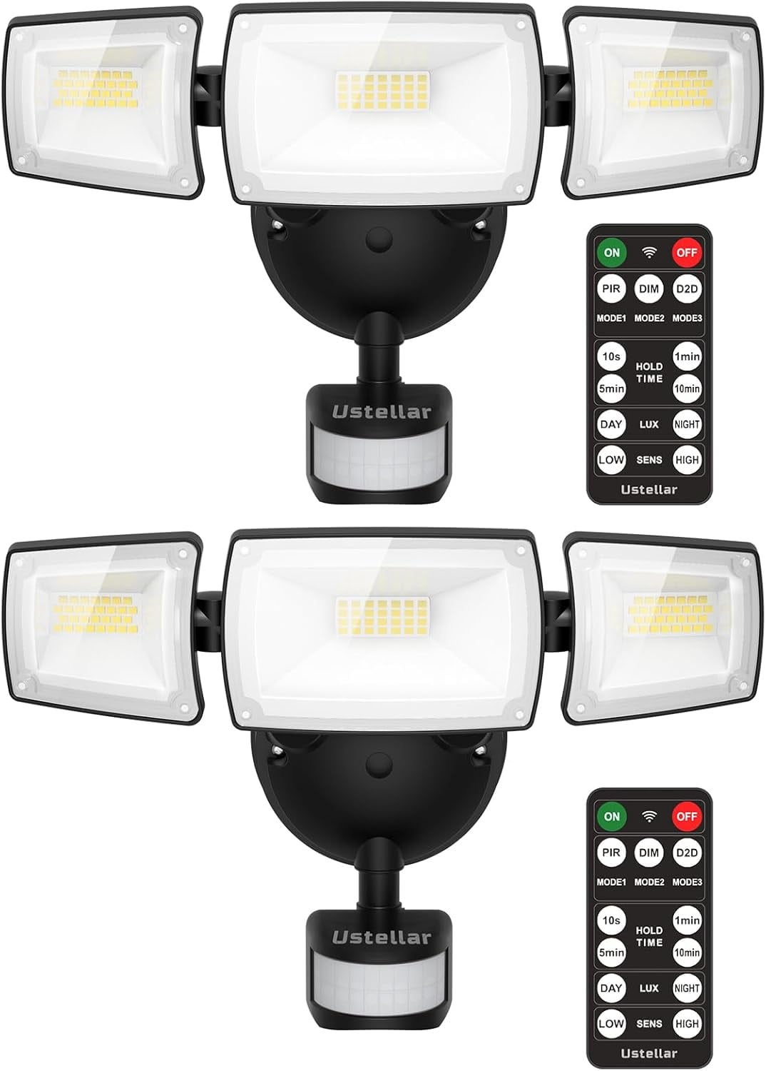 55W LED Security Lights with Motion Sensor and Remote Control, Outdoor ...