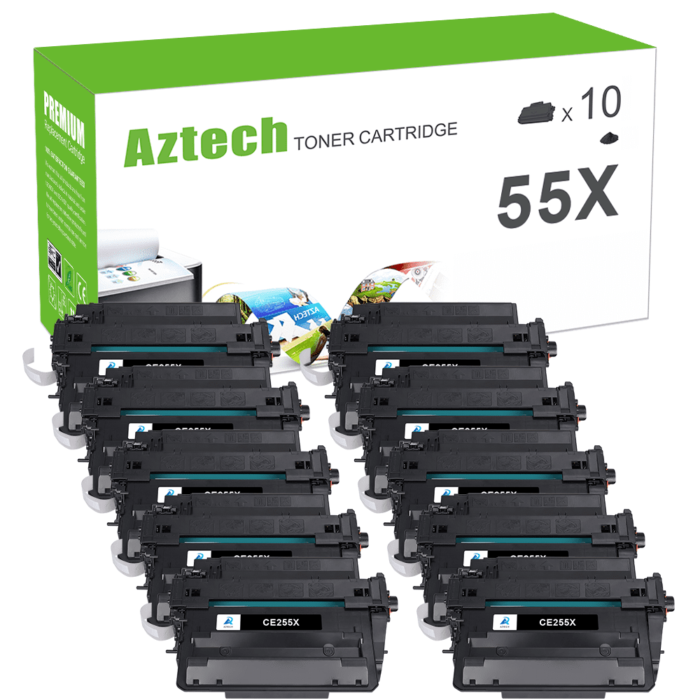 55X 10-Pack Compatible Toner Cartridge for HP CE255X 55X for HP P3015 ...