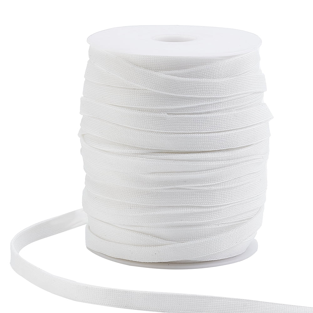 55Yards White Replacement Drawstring 0.4 Inch Polyester Flat Draw Cord ...
