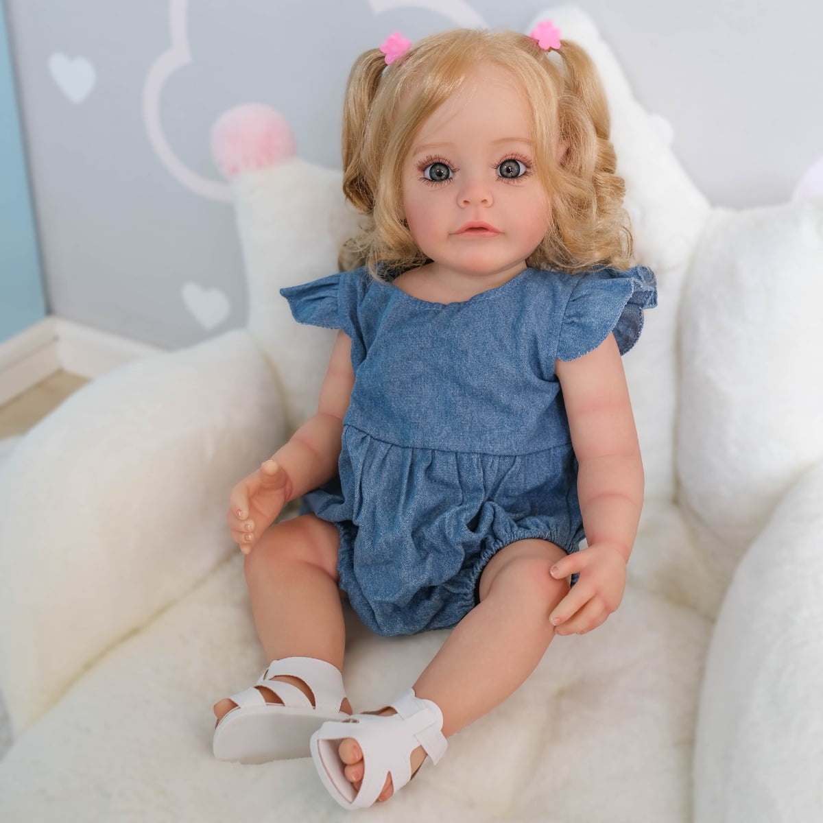 Realistic 55cm Reborn Doll Girl, Waterproof Full Body Silicone Bath Toy ...