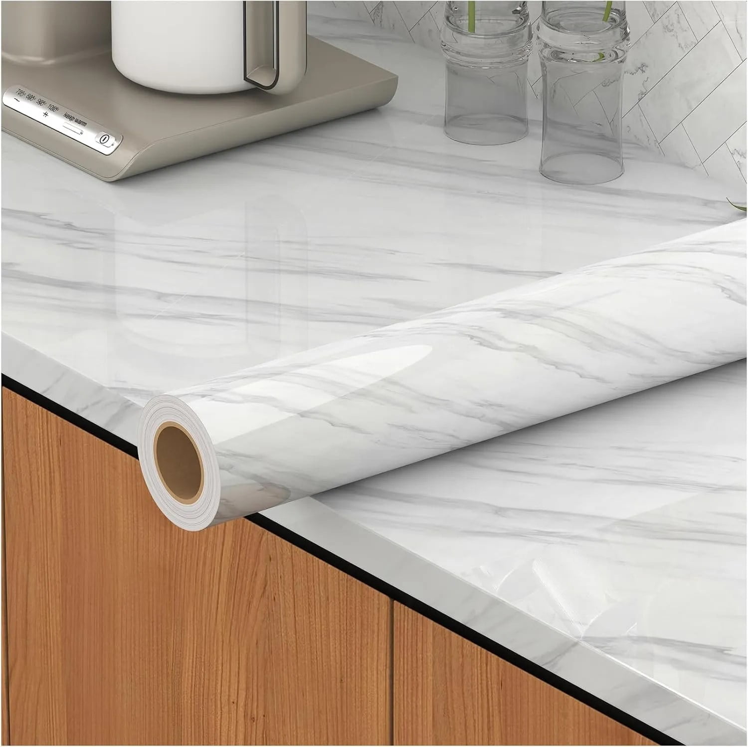 55cm marble PVC waterproof and oil resistant self-adhesive wall sticker ...