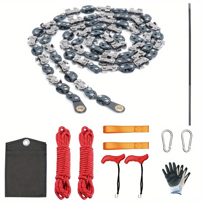 55in 68 Sharp Teeth Hand Rope Chainsaw Kit Blades on Both Side High ...