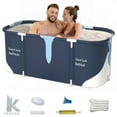 55in Portable Folding Bathtub, Bath Tub for 2 Person, Hot Ice Soaking ...