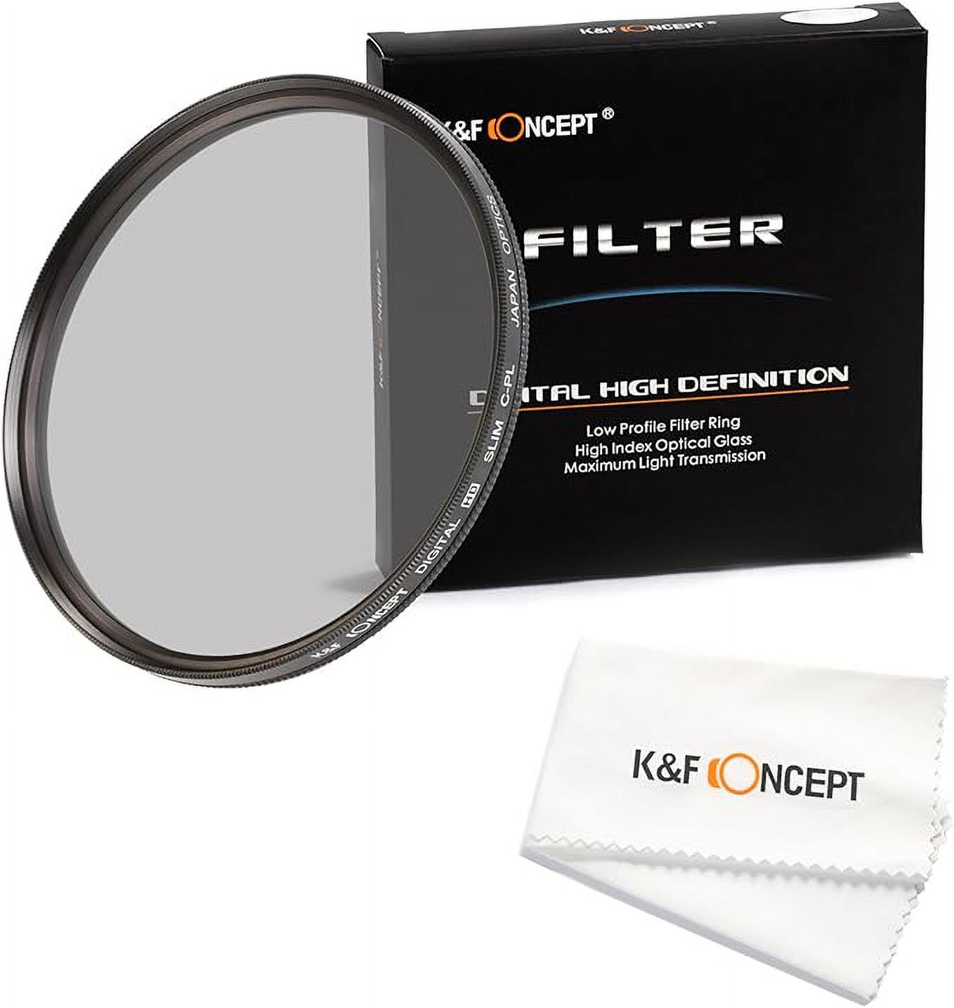 55mm Polarizing Filter, K&F Concept Circular Polarizer 55mm Super Slim ...