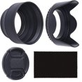 55mm Set of 2 Camera and 1 Lens Cap - Rubber (Collapsible) + Tulip ...