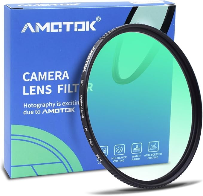 55mm Ultra-Slim UV Camera Filter,16 Multi-Layer Coated HD/Waterproof ...