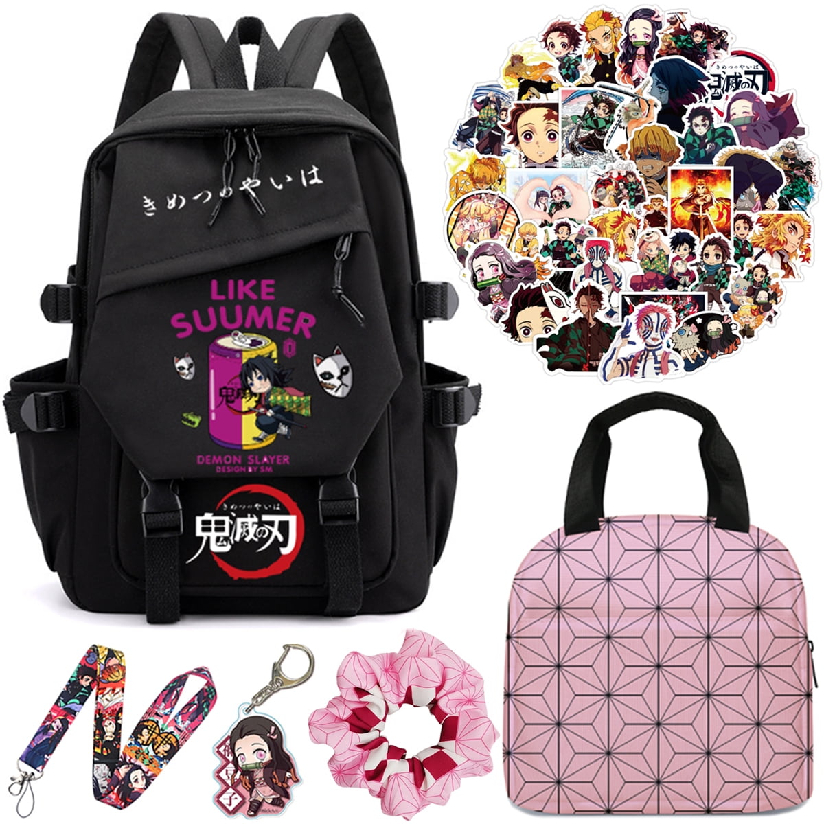 55pcs Anime Demon Slayer Nezuko School Backpack kits - Walmart.com