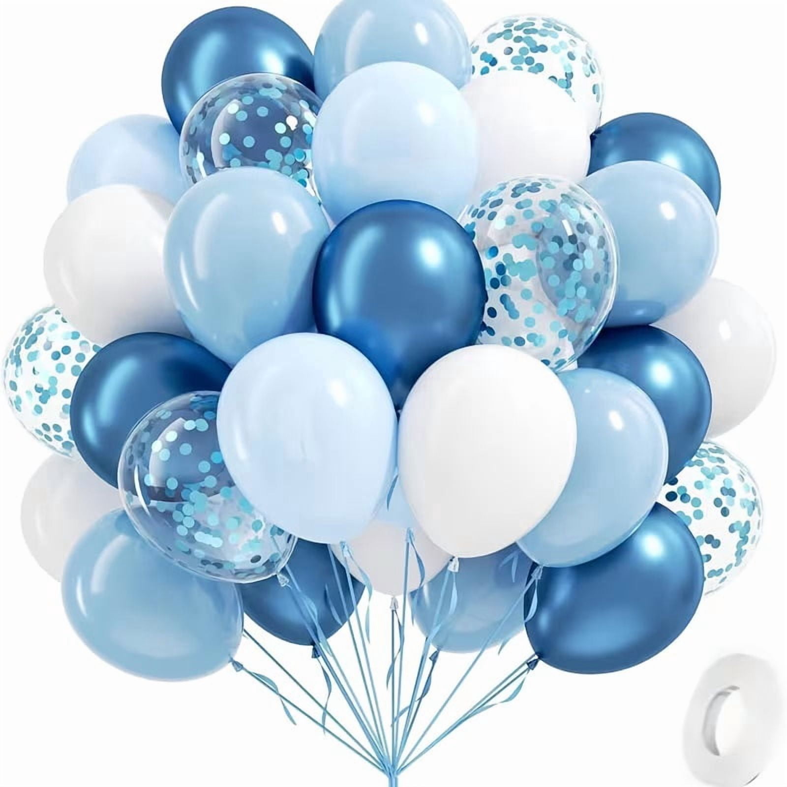 55pcs Blue and White Glitter Balloon Set - Elegant Party Decorations ...