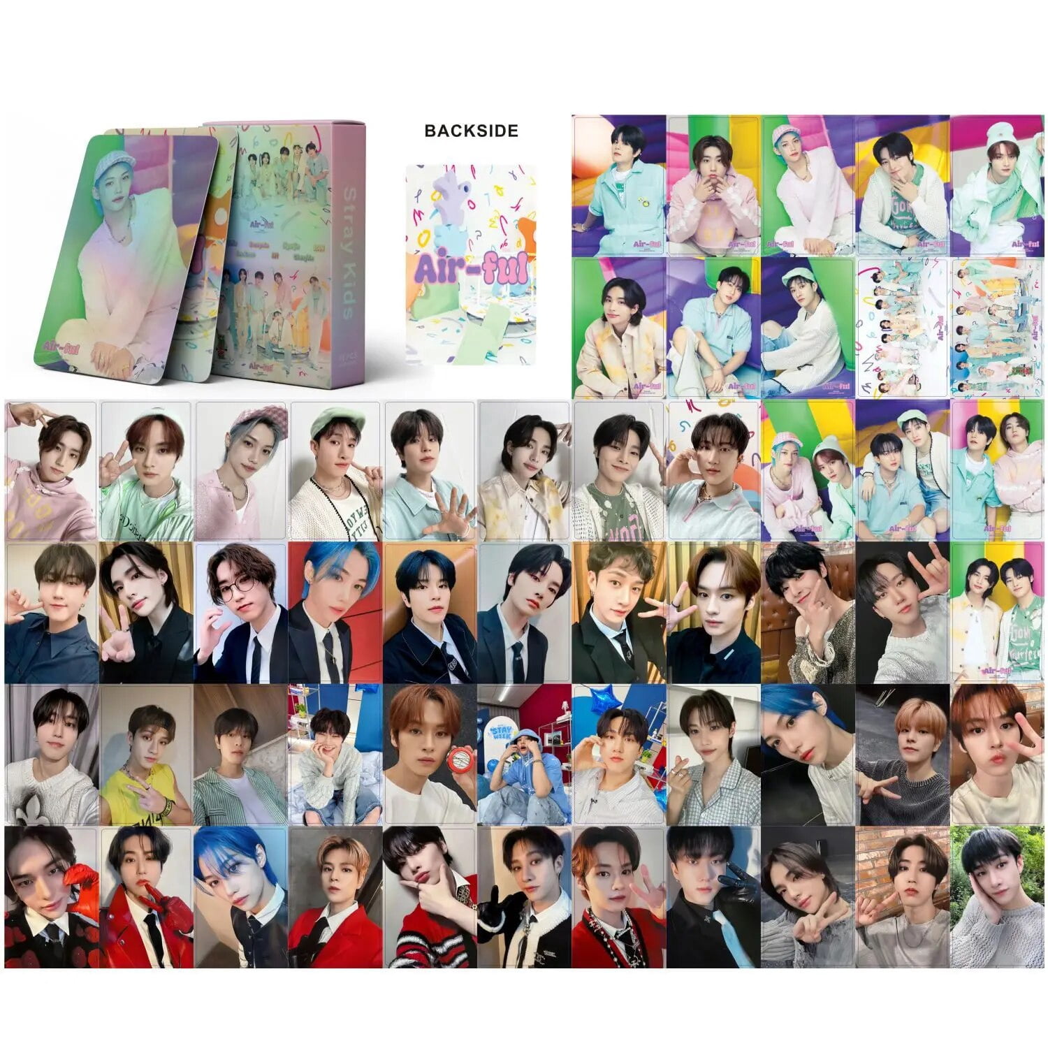 55pcs/Box Kpop Straykids 2024 Air-ful Laser PhotoCards Boys Idol Group ...
