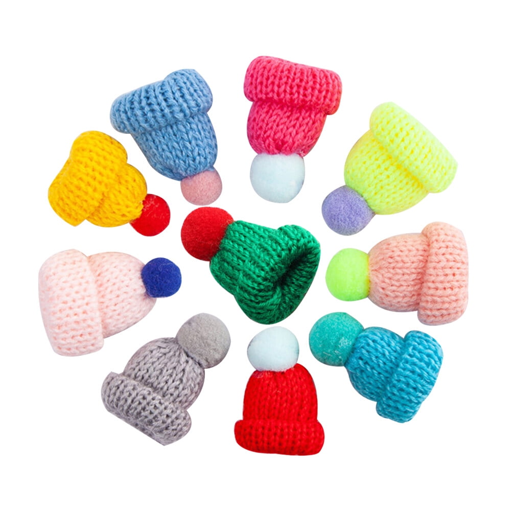 55pcs DIY Mini Hats Decorations Knitting Hat Toys Handmade Craft ...