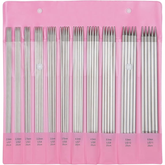 HEXINGMC 55pcs Double Pointed Knitting Needles Set, 11 Sizes Stainless ...