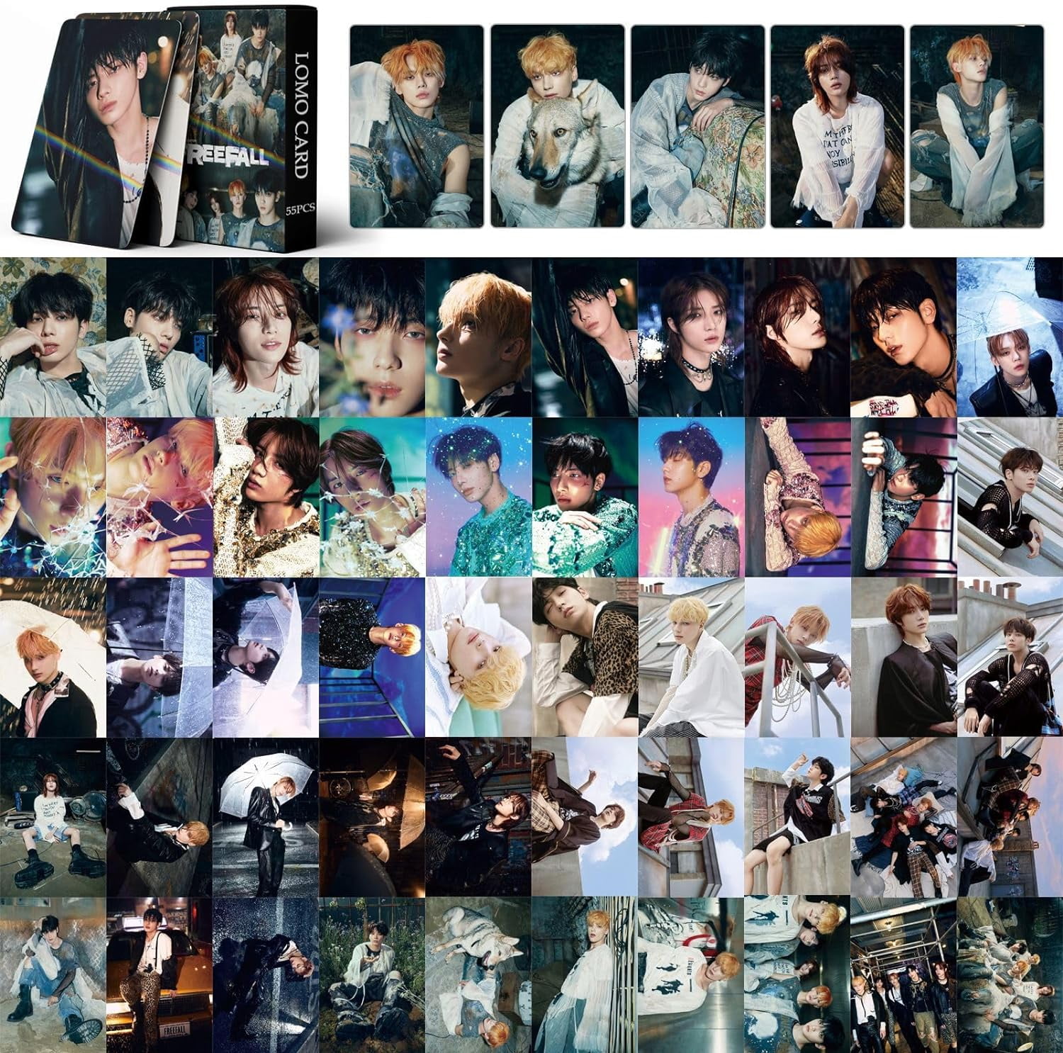 55pcs KPOP TXT Lomo Laser Cards TXT The Name Chapter: FREEFALL New ...