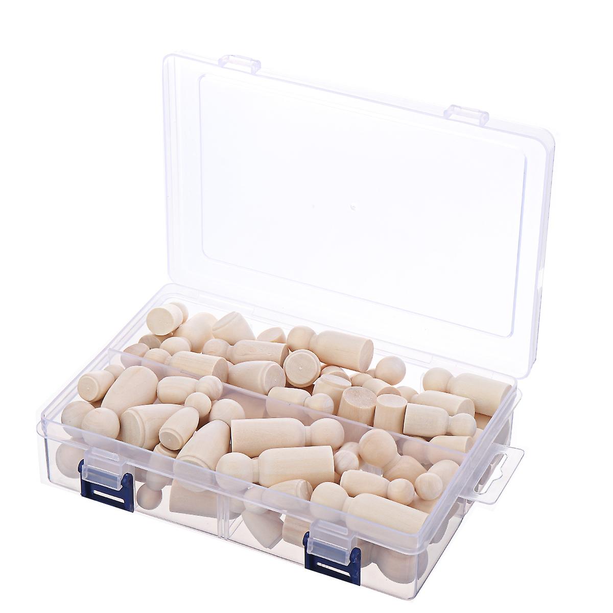 55pcs Peg Doll Wooden People Nesting Unfinished Craft Art Painting Diy ...