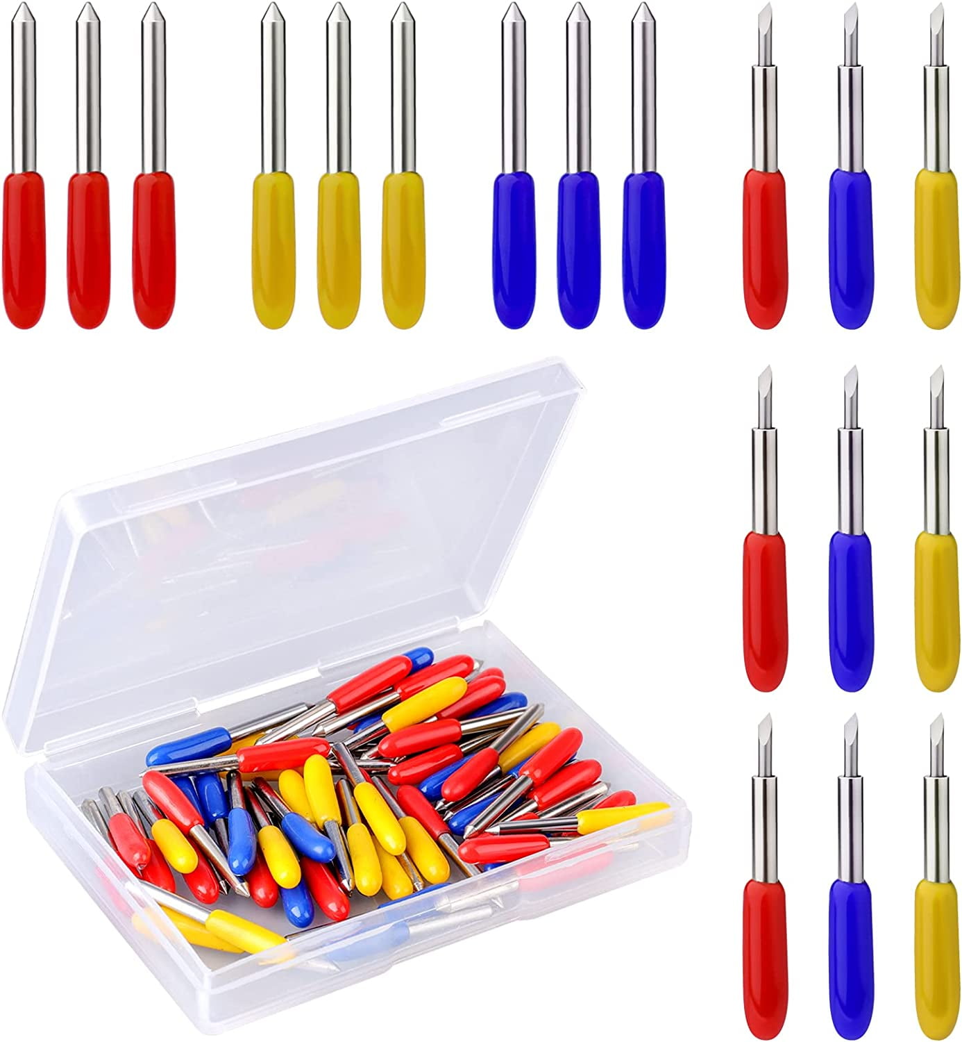 55pcs Plotter Cutting Blades, Including 15pcs 30°Fine Point Blades ...