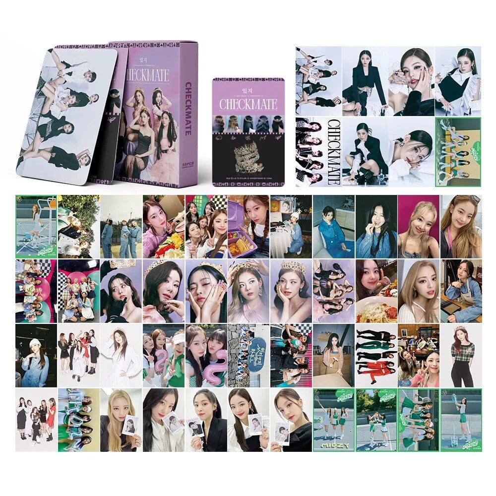 55pcs/Set Kpop ITZY BORN TO BE photocards CHESHIRE Blah Blah Blah lomo cards itzy album RINGO ...