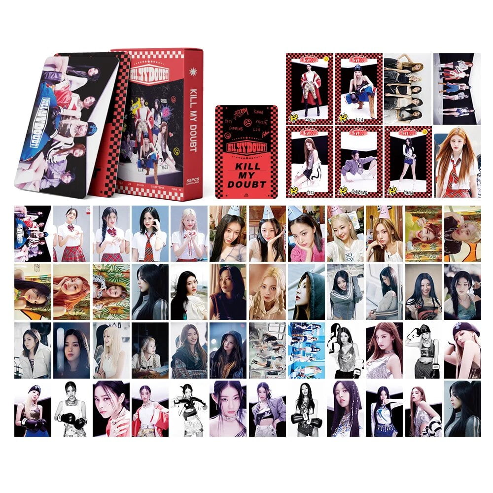 55pcs/Set Kpop ITZY BORN TO BE photocards CHESHIRE Blah Blah Blah lomo cards itzy album RINGO ...