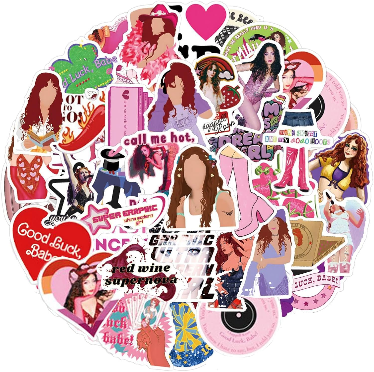 55pcs Singer Chappell Stickers, Trendy American Female Singer Stickers ...