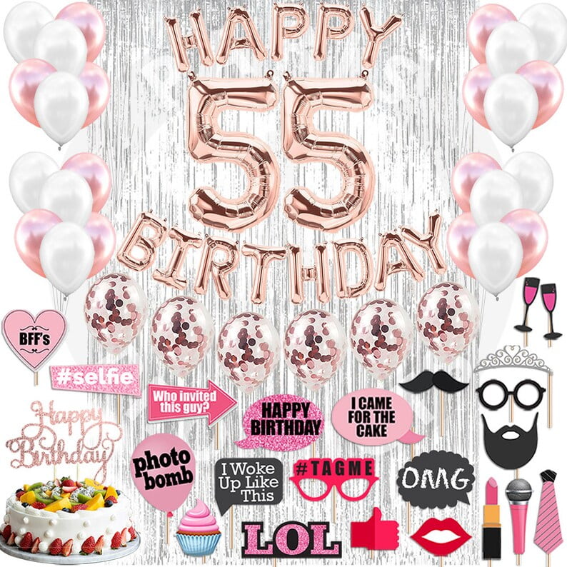 55th Birthday Decorations Birthday Party Supplies Fifty five Birthday ...