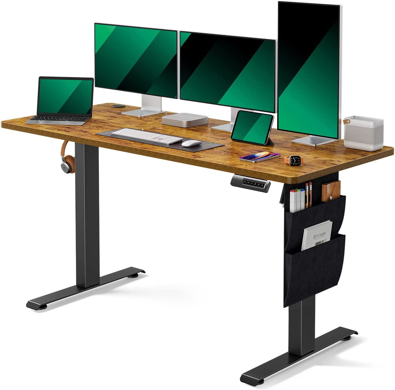 55x24 Inch Electric Standing Desk Adjustable Height with Storage Bag ...