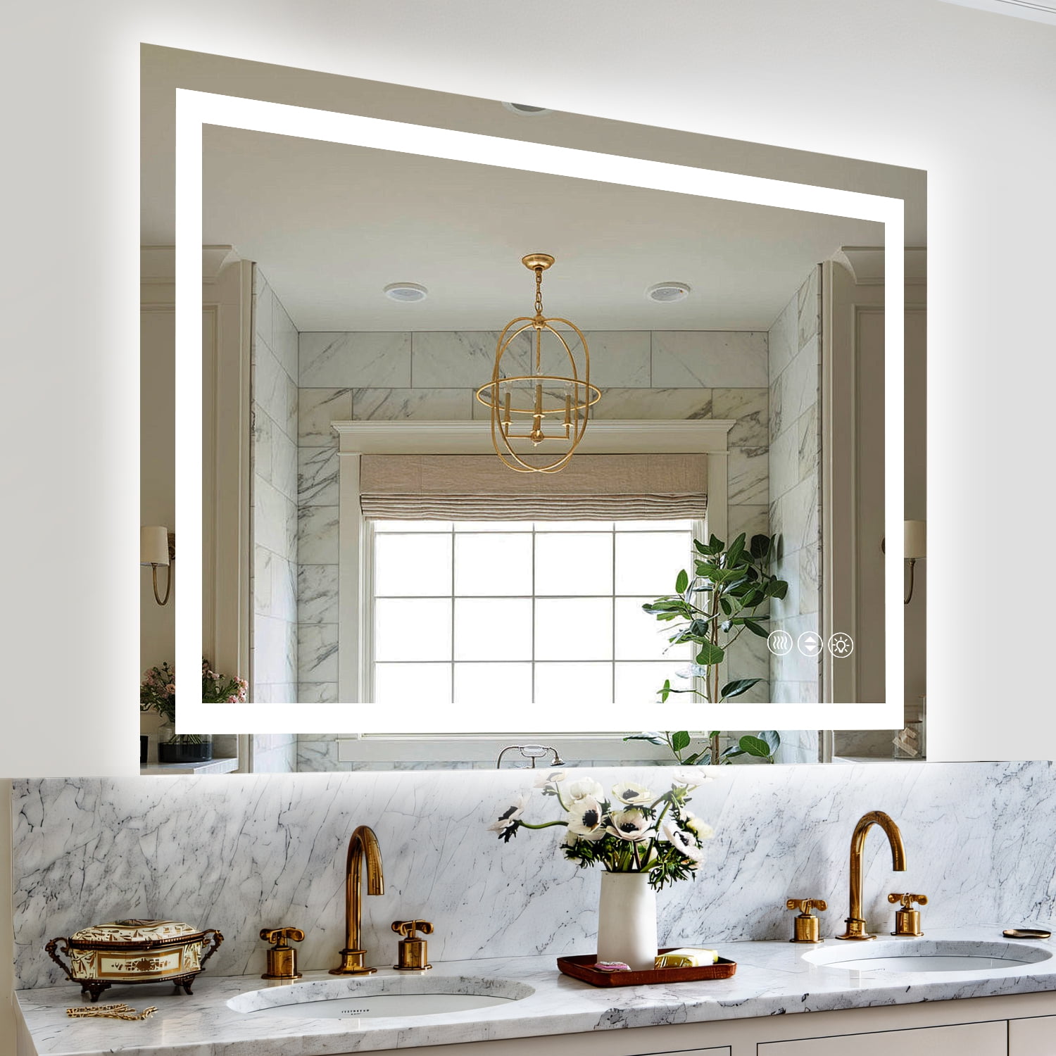 55x36 Inch Frameless LED Bathroom Mirror,Smart Mirror - Walmart.com