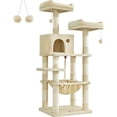 56.3-Inch Cat Tower - Multi-Level Cat Tree Condo with 11 Scratching ...