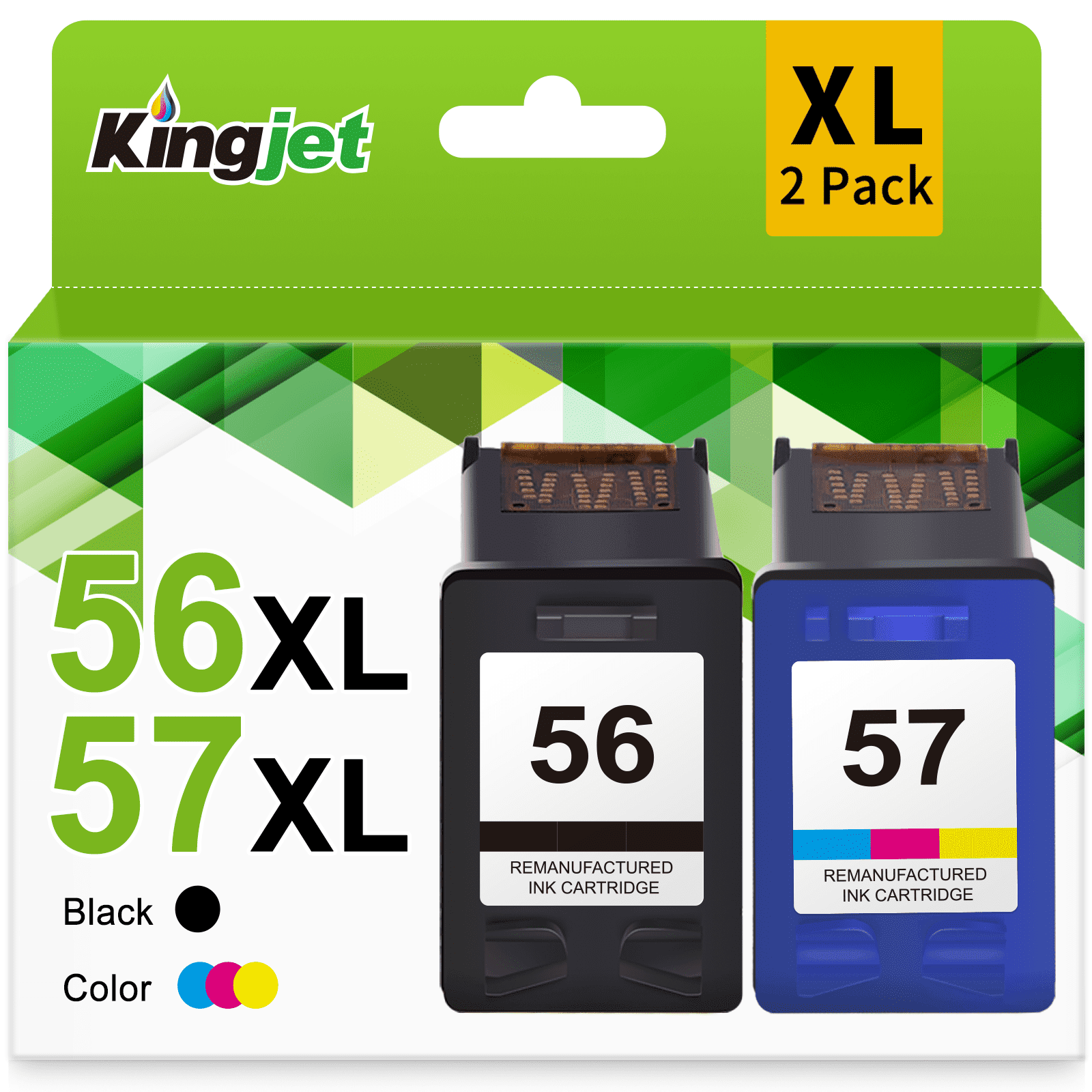 HP 56 57 Ink Cartridges - Black and Tri-Color Combo Pack for Photosmart ...