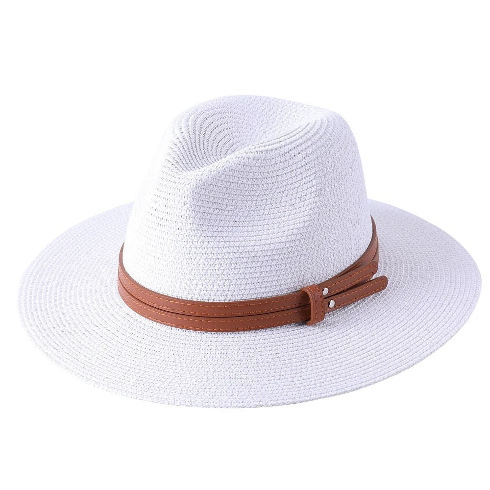 56-58-59-60CM Natural Panama Soft Shaped Straw Hat Summer Women/Men ...