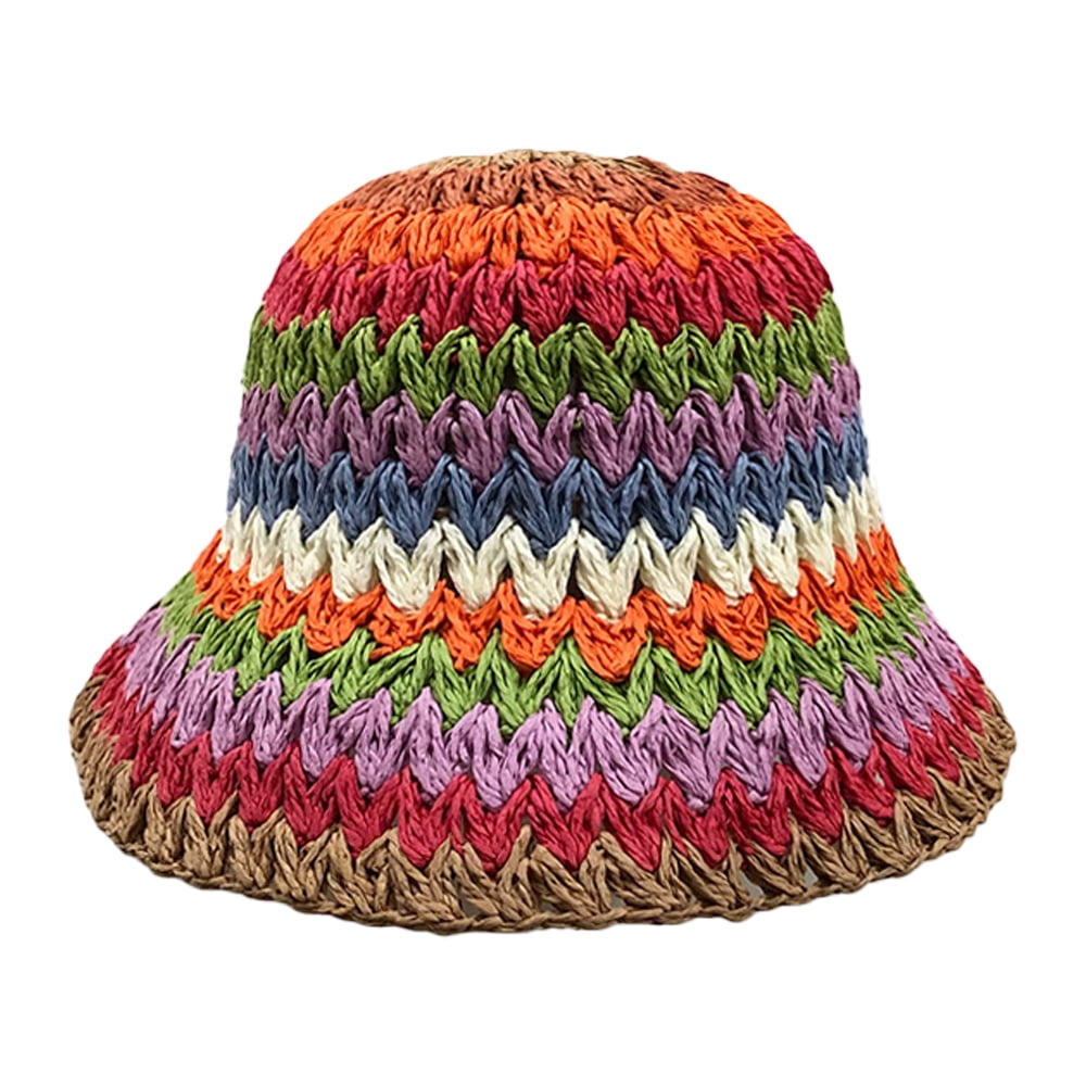 56-58cm has circumference rainbow straw hat female summer outing ...