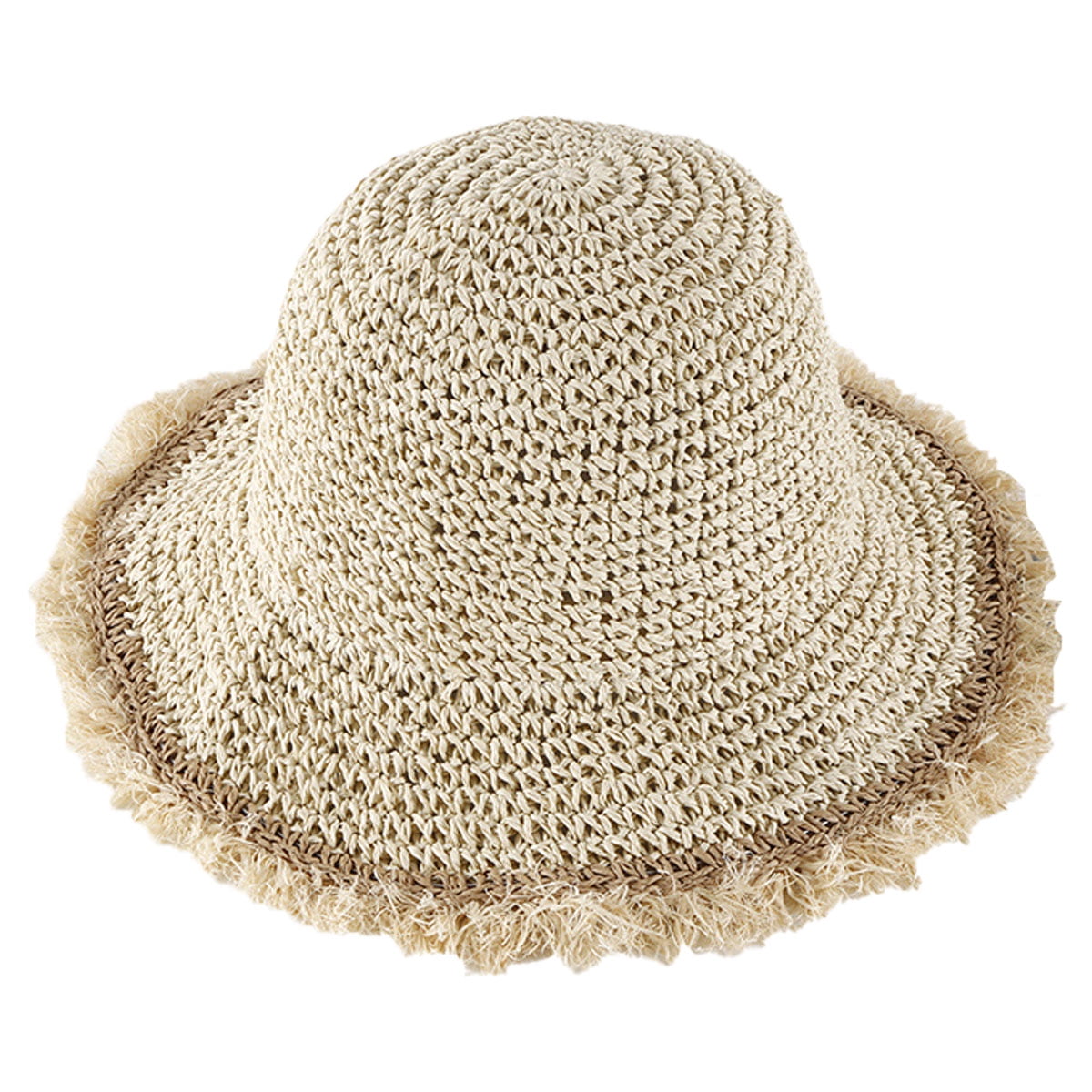 56-58cm hat circumference female broken grass edge fisherman straw hat ...