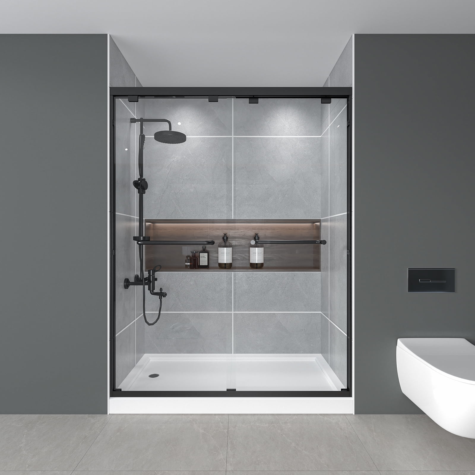 56-60" W X 72" H Double Sliding Shower Door ,1/4" (6mm) ANSI/SGCC ...